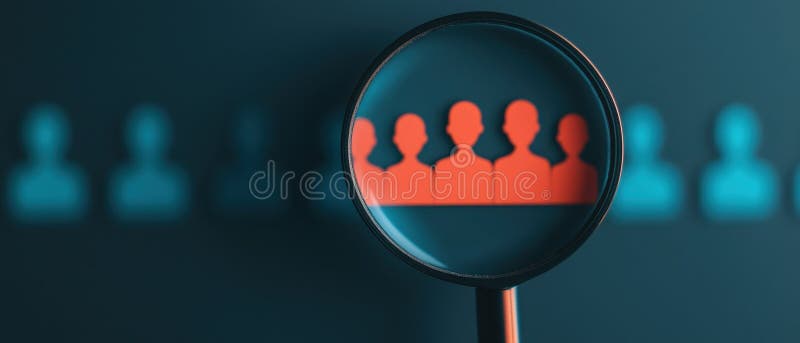 Focus on People Using a Magnifying Glass Stock Photo - Image of ...