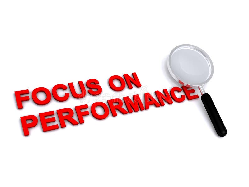 Focus on Performance on White Stock Illustration - Illustration of ...