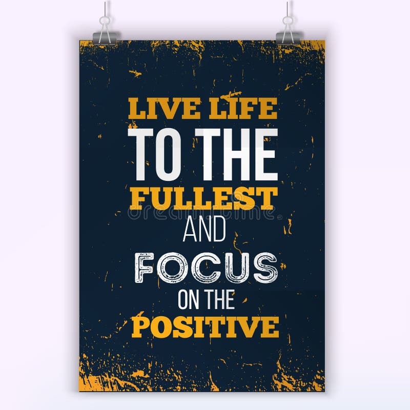 Focus on the Positive. Poster Quote Typographic Design Stock Vector ...