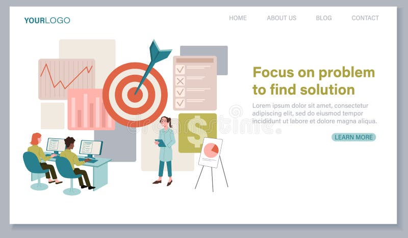 Focus on Problem To Find Solution Concept Stock Vector - Illustration ...