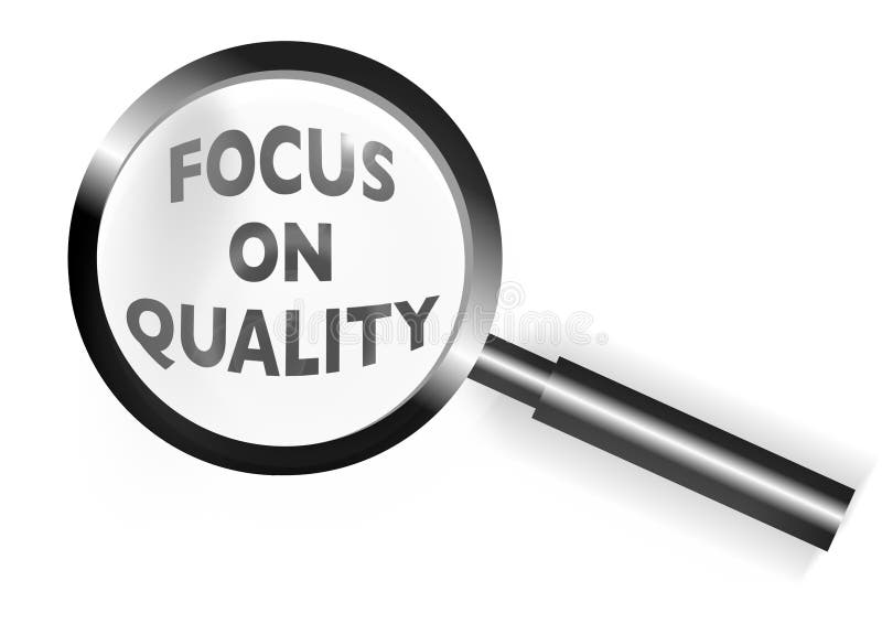 Focus on Quality Magnifying Glass Illustration Stock Illustration ...