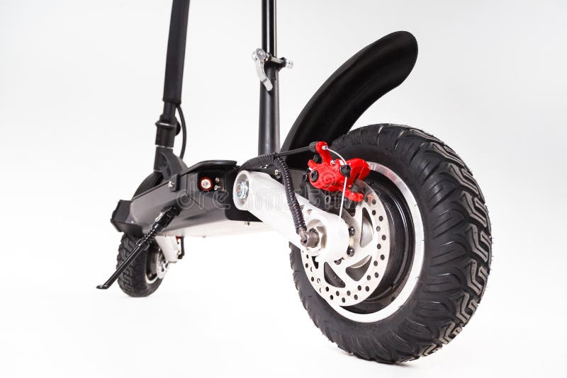 Focus on the Rear Wheel of a Scooter with Disc Brakes Stock Image ...