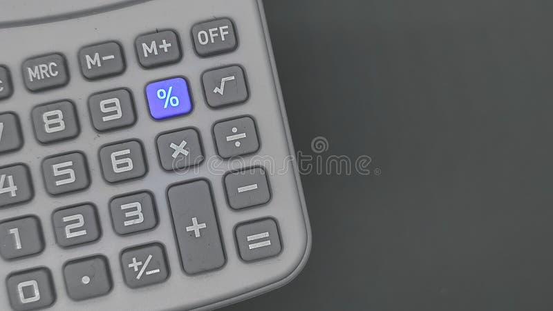 Focus on the Red Symbol& X28; & X29; Button of the Gray Calculator with ...