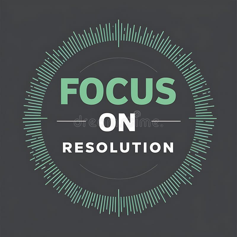 Focus on Resolution a Motivational Graphic Design Stock Illustration ...