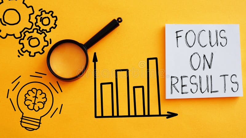 Focus on Results is Shown Using the Text Stock Photo - Image of growth ...