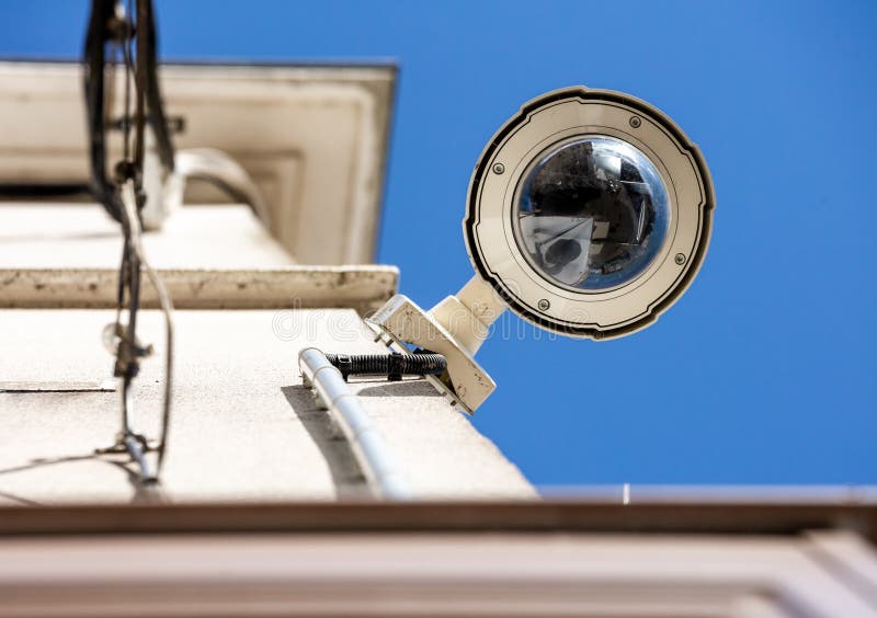 Focus on Security CCTV Camera or Surveillance System Stock Photo ...