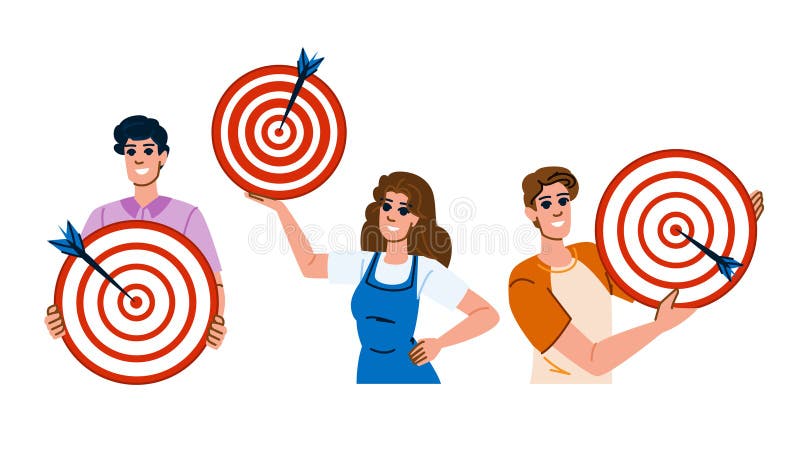 Focus setting goals vector stock vector. Illustration of cartoon ...