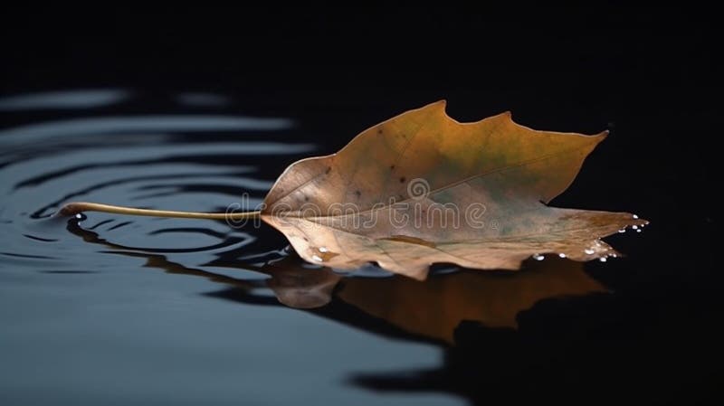 Focus Shot of Detailed Leaf Pattern on Calm Water Stock Illustration ...
