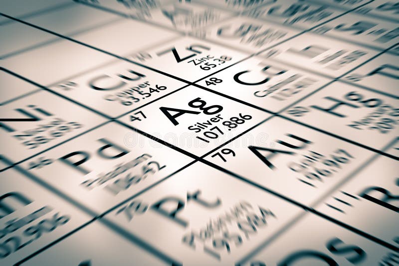 Focus on Silver Chemical Elements Stock Image - Image of neutrons ...