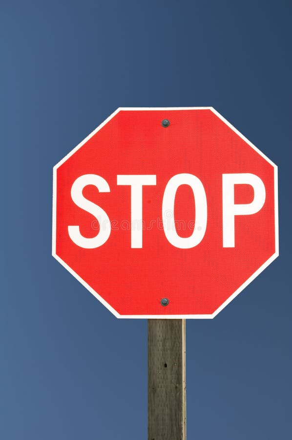 Stop Sign on Blue stock image. Image of roadsign, attention - 29978901