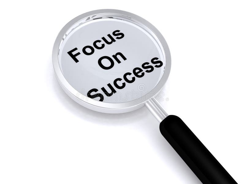 Focus and magnifying glass stock illustration. Illustration of three ...