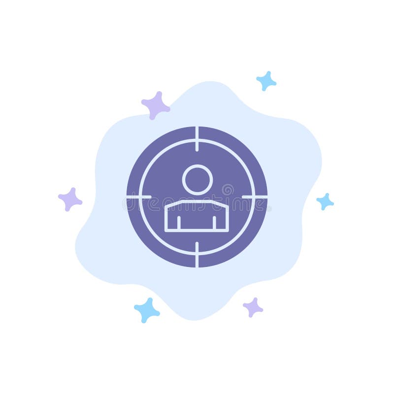 Focus, Target, Audience Targeting, Blue Icon on Abstract Cloud ...