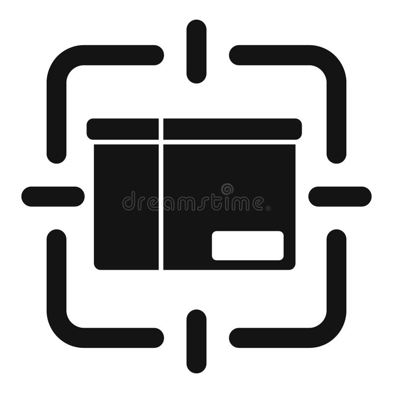 Focus Target Delivery Box Icon, Simple Style Stock Illustration ...