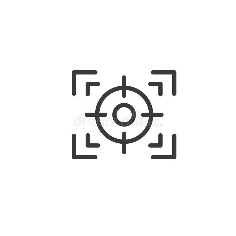 Target on PC, Icon in Line Design. Target, PC, Focus, Goal, Aim ...