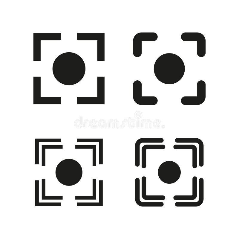 Focus Target Icons Set. Precision Aim Symbol. Camera Autofocus Concept ...