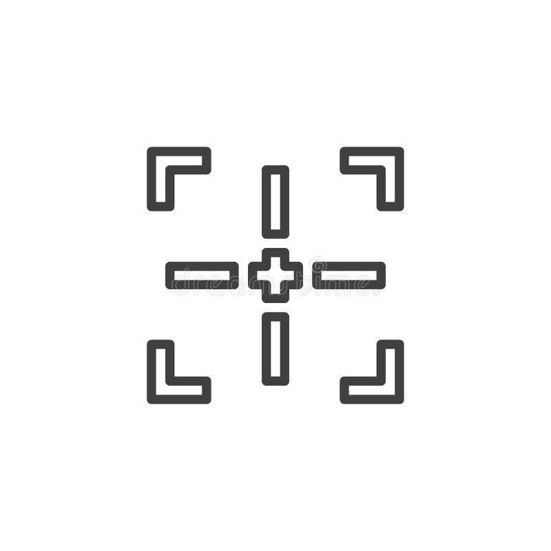 Square target line icon stock vector. Illustration of center - 161649767