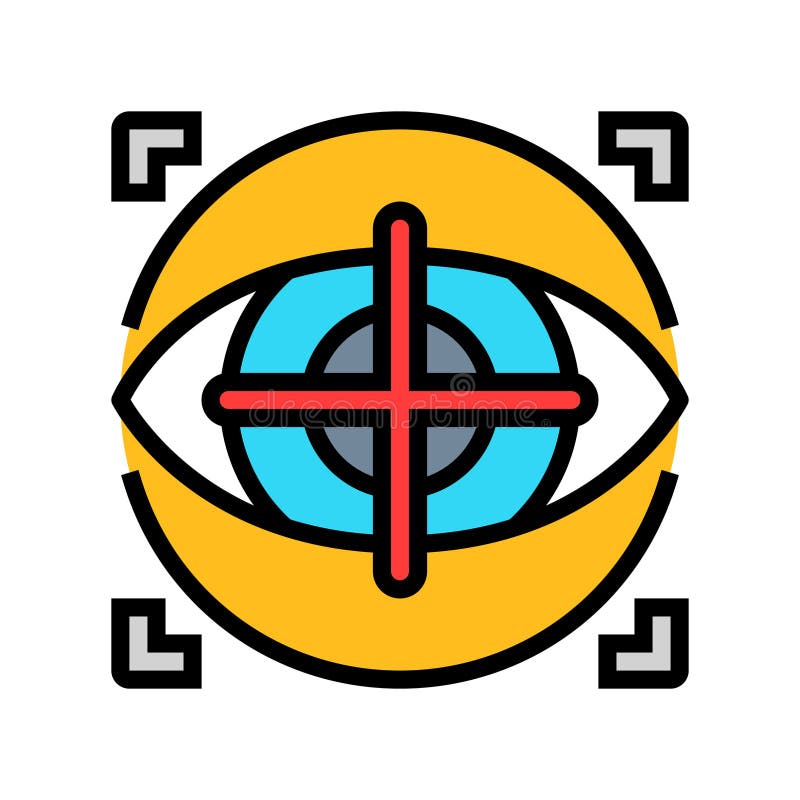 Focus Test Optometry Vision Eye Color Icon Vector Illustration Stock ...