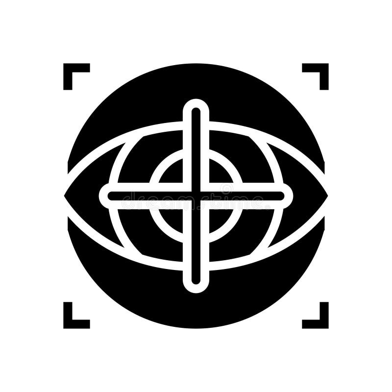 Focus Test Optometry Vision Eye Glyph Icon Vector Illustration Stock ...