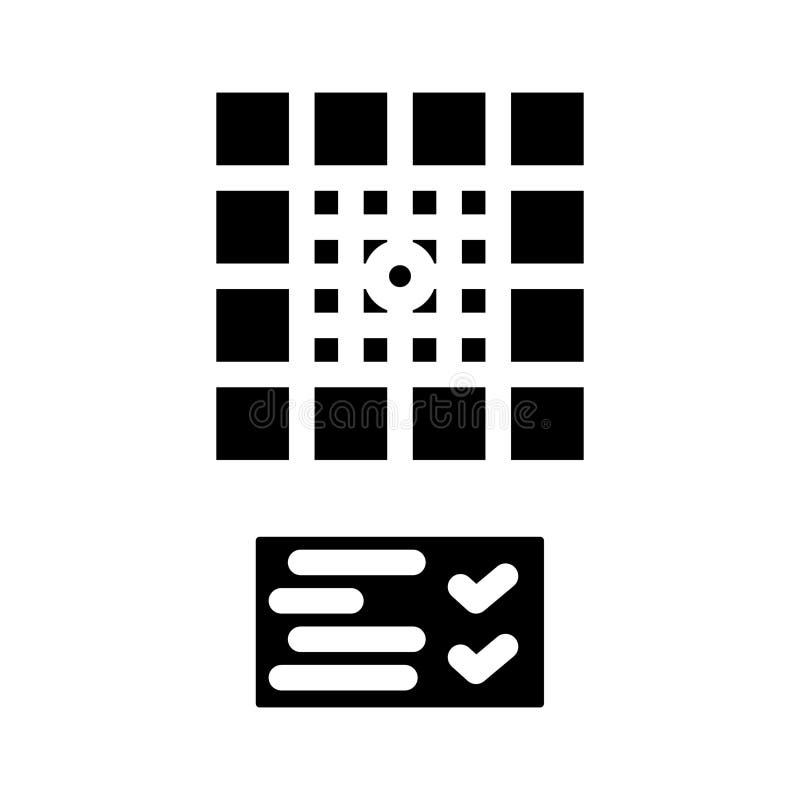 Focus Test Optometry Vision Eye Glyph Icon Vector Illustration Stock ...