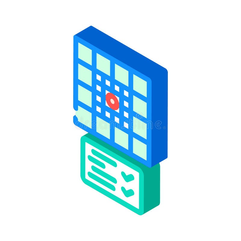Focus Test Optometry Vision Eye Isometric Icon Vector Illustration ...
