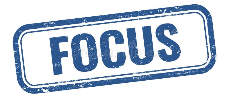 FOCUS Text on Blue Grungy Vintage Stamp Stock Illustration ...