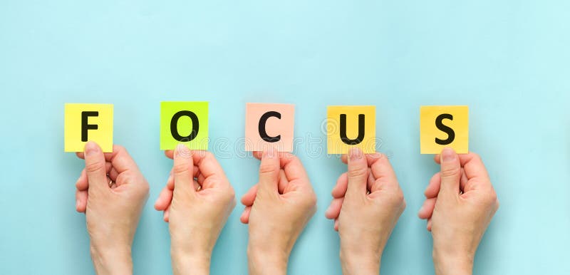 Focus Text on Colorful Sticky Notes in Hands Stock Image - Image of ...