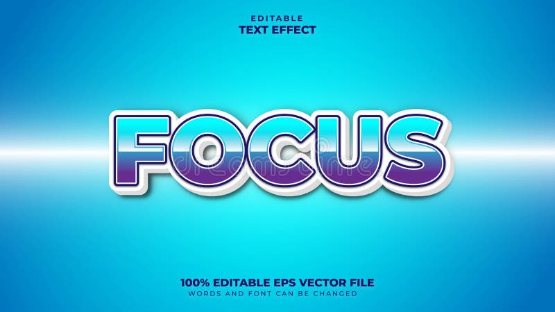 Focus Text Effect, Editable Text Effect Stock Vector - Illustration of ...