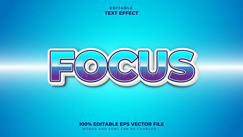 Focus Text Effect, Editable Text Effect Stock Vector - Illustration of ...