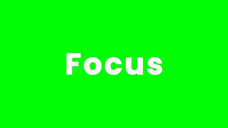 Focus Text Green Screen Animated Video Stock Footage - Video of focus ...