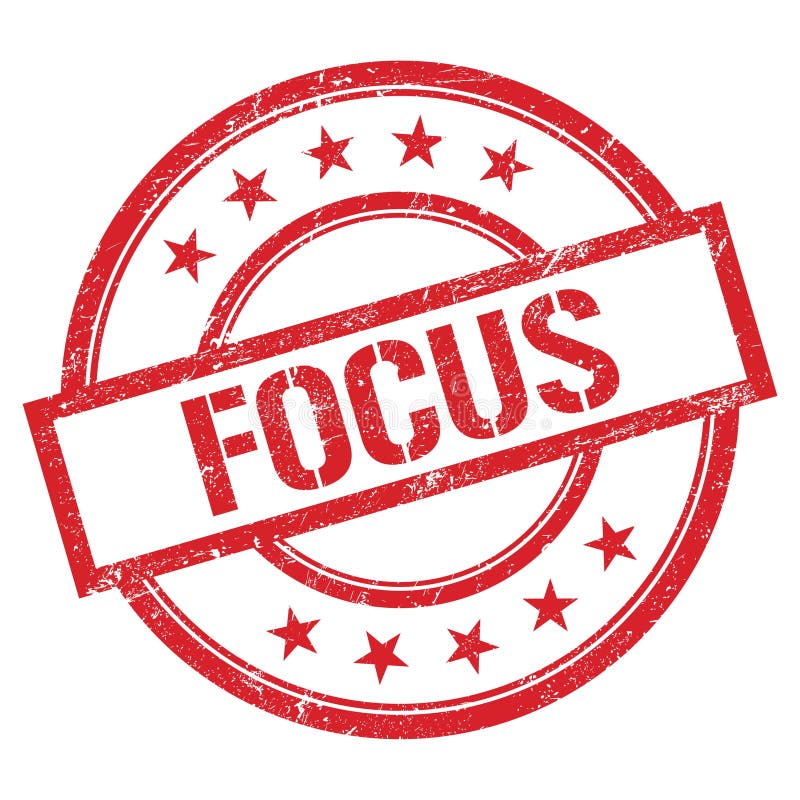 FOCUS Text Written on Red Vintage Stamp Stock Illustration ...
