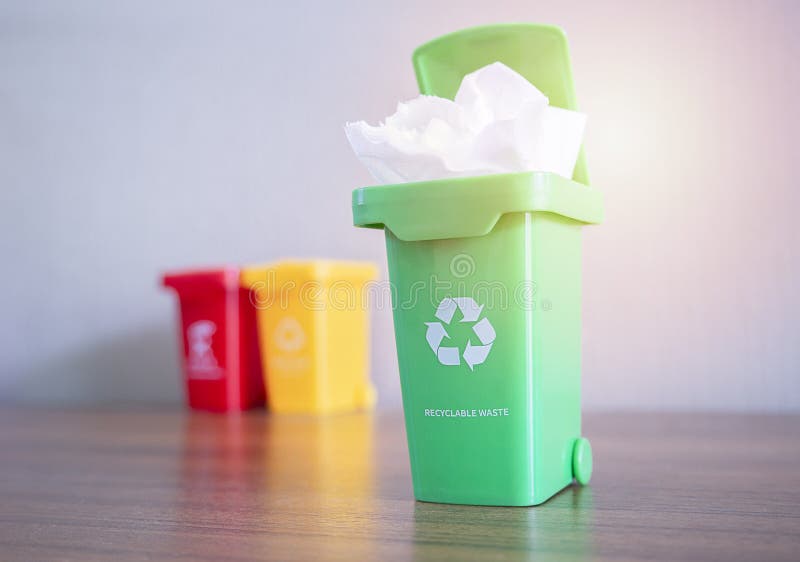 Focus of Trash Recycle. Bin Container for Disposal Garbage Waste and ...