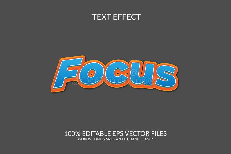Focus Vector Eps Text Effect Design. Stock Illustration - Illustration ...