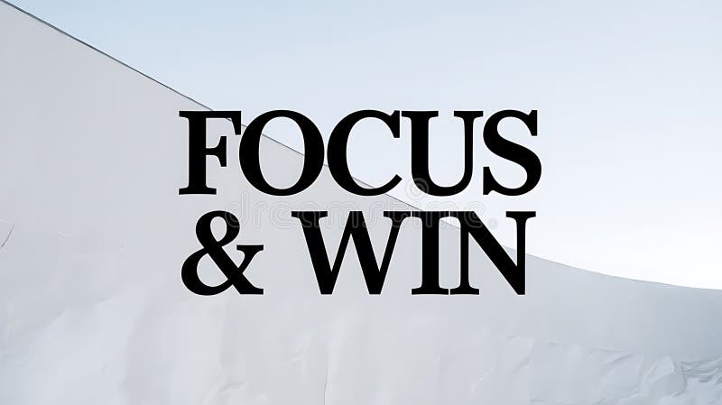 Focus and Win Motivational Message on White Background Stock Image ...