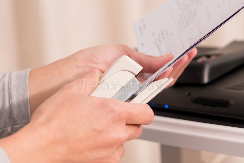Working Man Stapling Papers Stock Image - Image of documents, office ...
