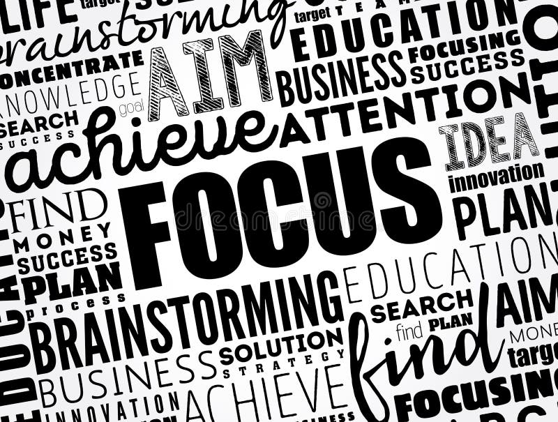 FOCUS Word Cloud Collage, Business Concept Background Stock ...