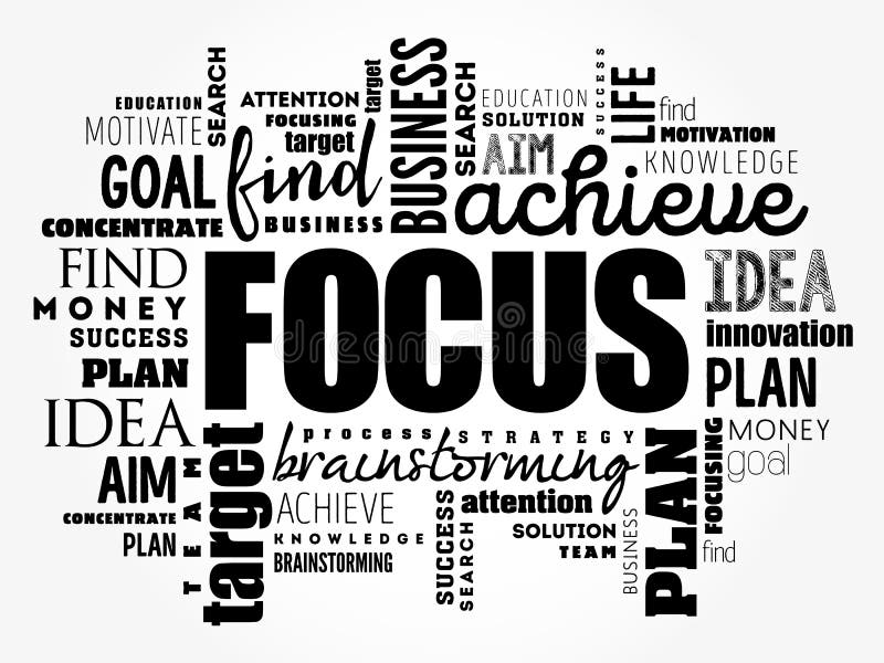 FOCUS word cloud collage stock illustration. Illustration of cloud ...