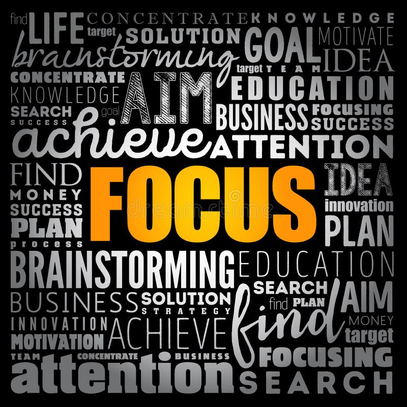 FOCUS word cloud collage stock illustration. Illustration of cloud ...