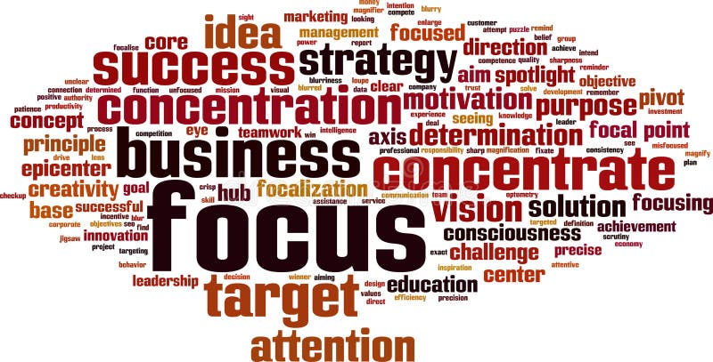 Focus word cloud stock vector. Illustration of business - 291528595