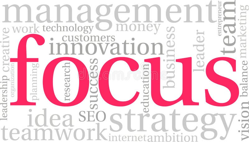 Focus Word Cloud stock vector. Illustration of cognitive - 103135282