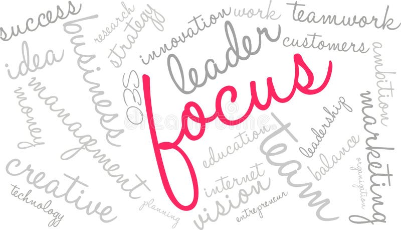 Focus Word Cloud stock vector. Illustration of cognitive - 103135282
