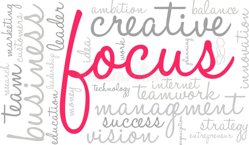 Focus Word Cloud stock vector. Illustration of cognitive - 103135282