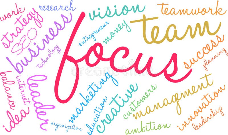 Focus Word Cloud stock vector. Illustration of genes - 103137163