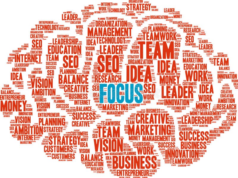 Focus Word Cloud stock vector. Illustration of cognitive - 103135282