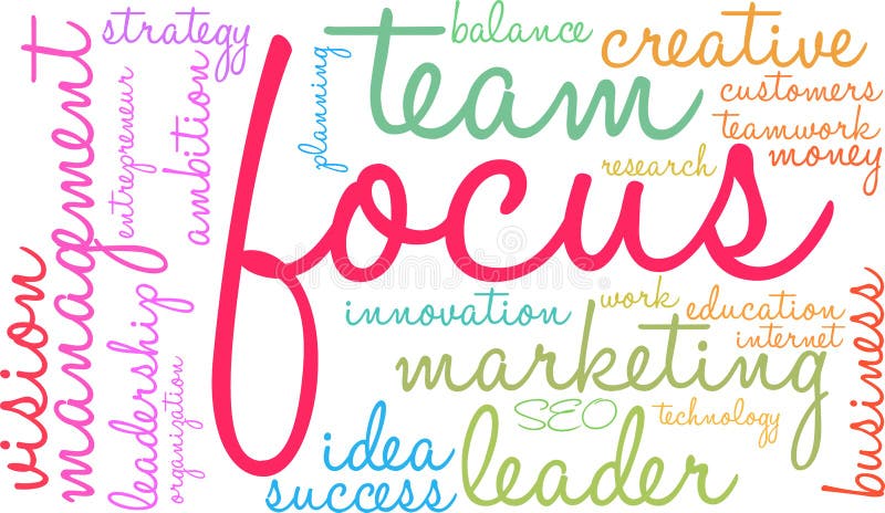 Focus Word Cloud stock vector. Illustration of cognitive - 103135282