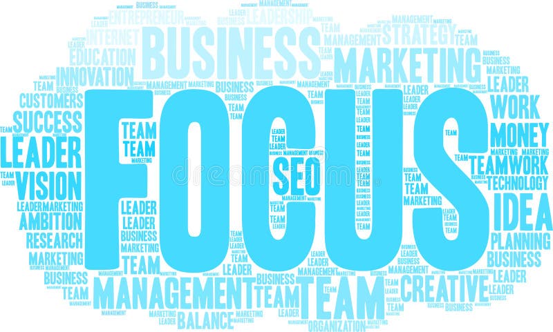 Focus Word Cloud stock vector. Illustration of cognitive - 103135282