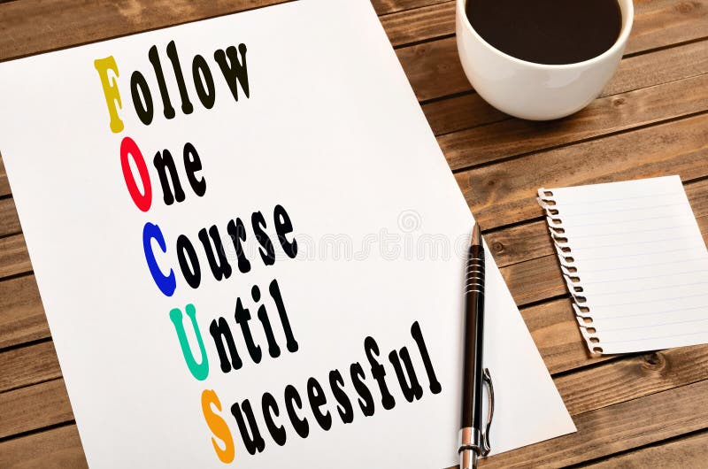 Focus word on paper stock photo. Image of attitude, decision - 66279142