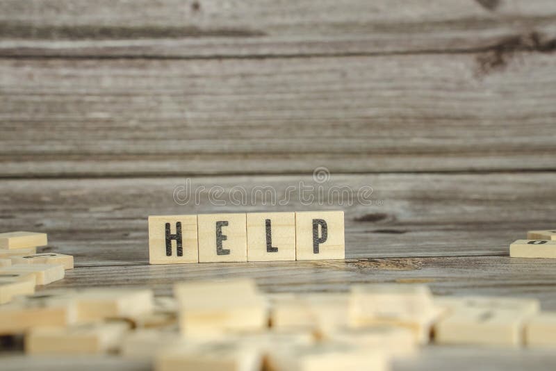 Help Word Written in Wooden Cubewood Box Concept Work Stock Photo ...