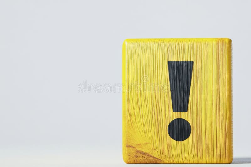 Focus on a Yellow Block with an Exclamation Mark, Indicating Urgency ...