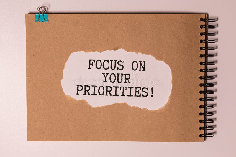 Focus on Your Priorities, Text in Notepad on Keyboard from Computer ...