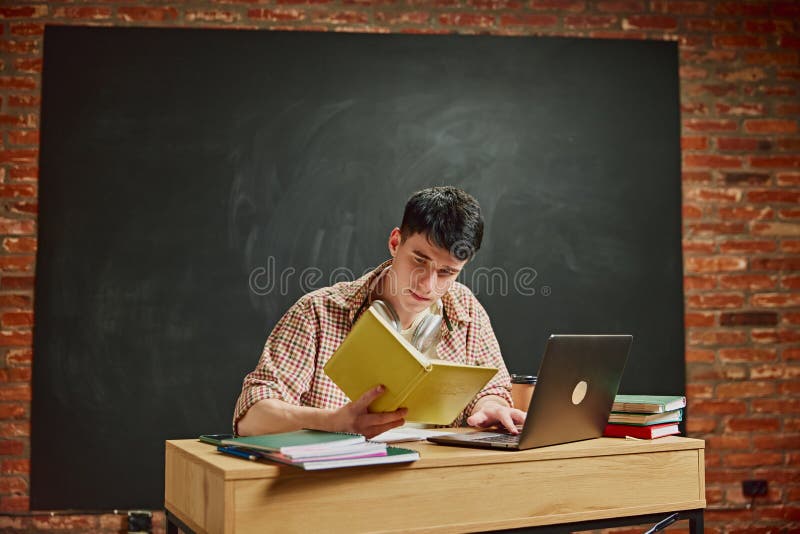 Focused Academic Efforts. Dedicated Student Deeply Engaged in Studying ...